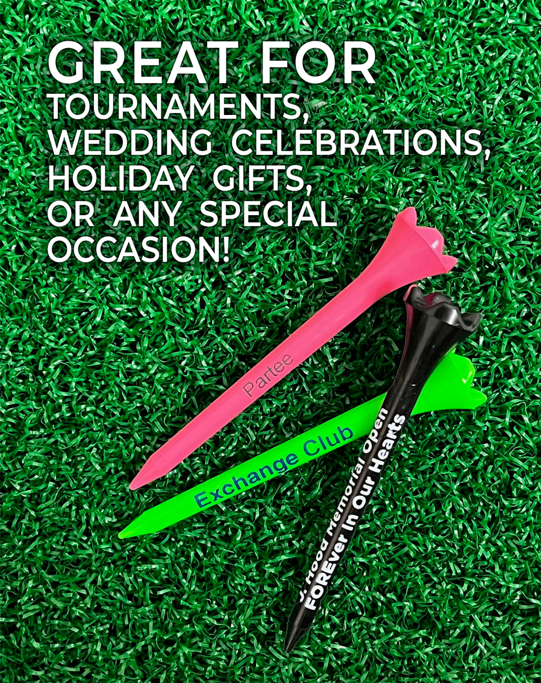 6 Pride Performance Golf Tees - 2 Marker Combo Packs
