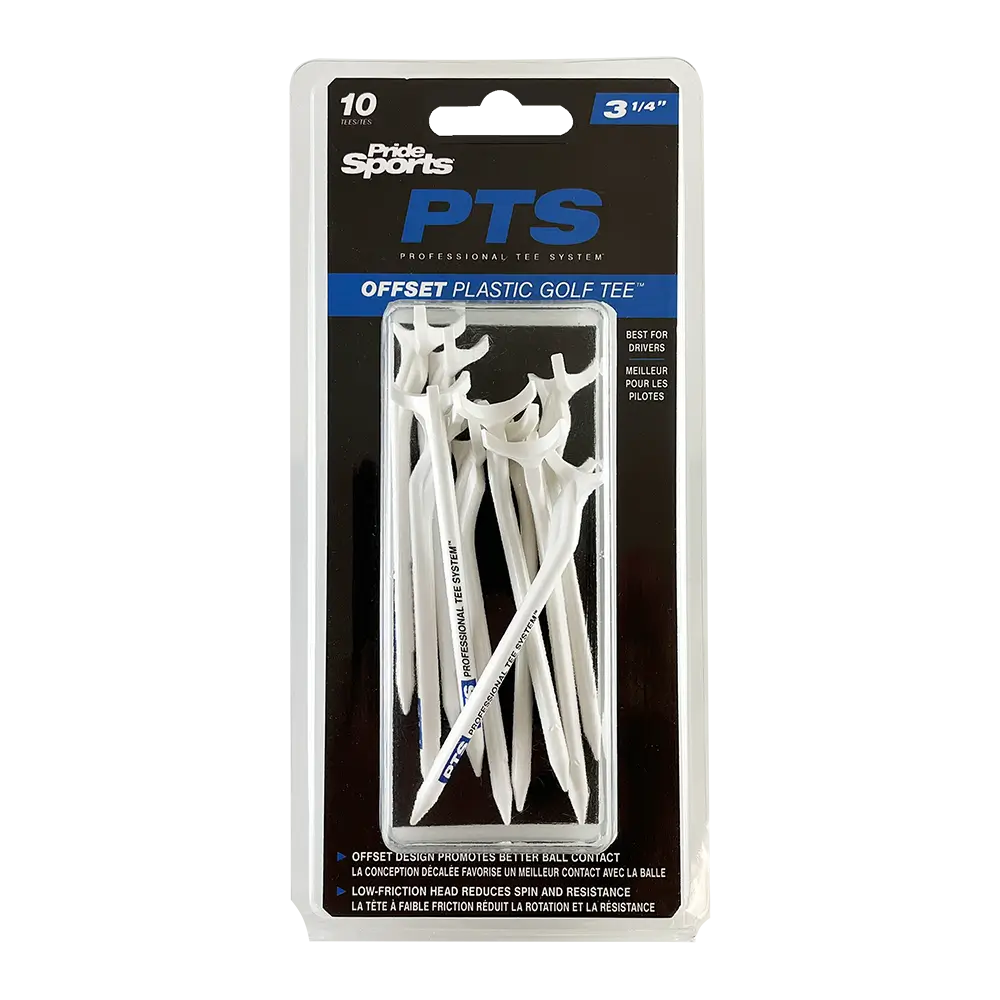 3 ¼" PTS® Offset Plastic Blue Golf Tees – 10 Pack – Golftees.com
