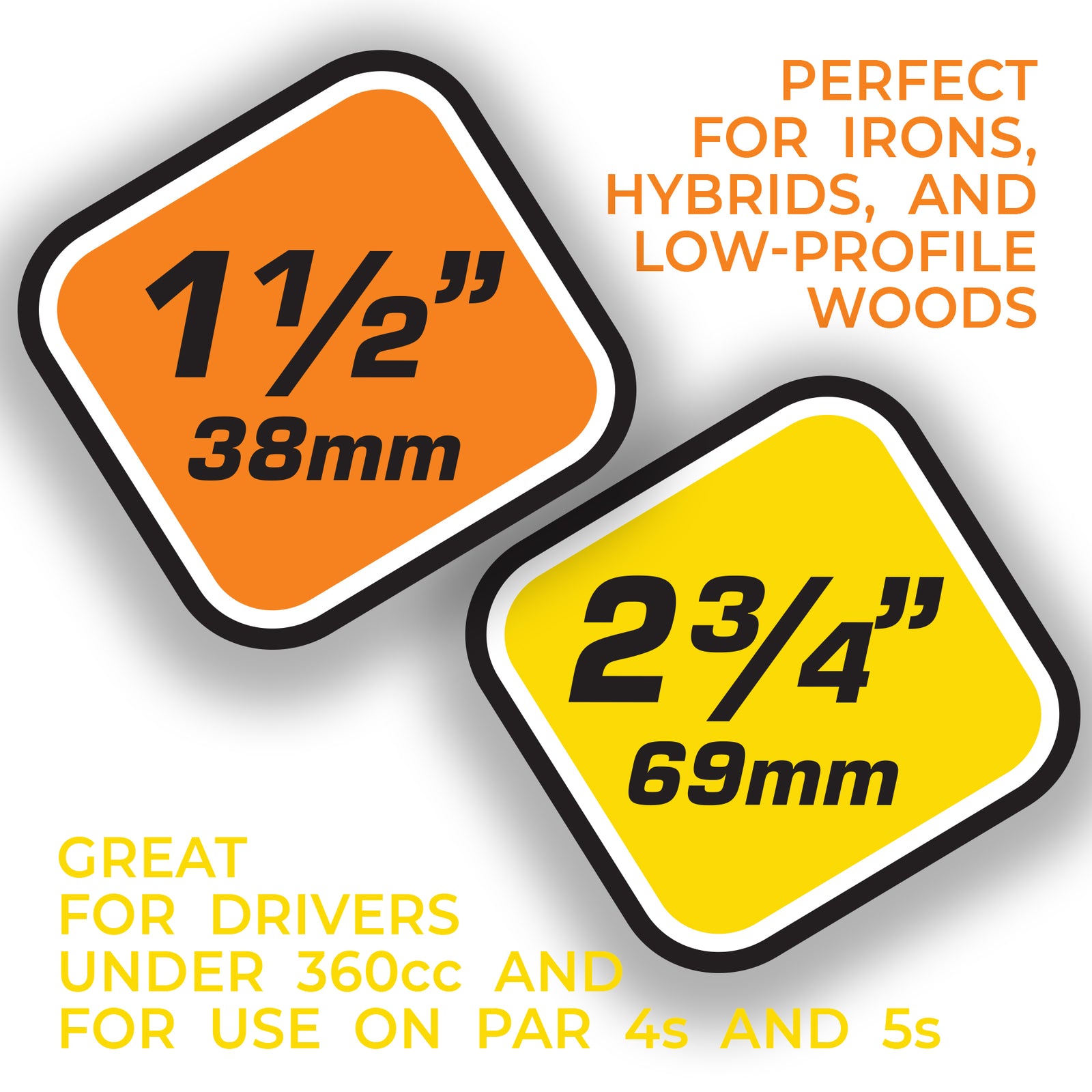 Pride Golf Tee® Pride Performance® Combo Packs- 2 3/4" & 1 1/2" Tees!