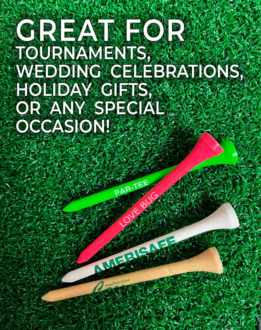 10 Golf Tees - 2 Marker Combo Packs